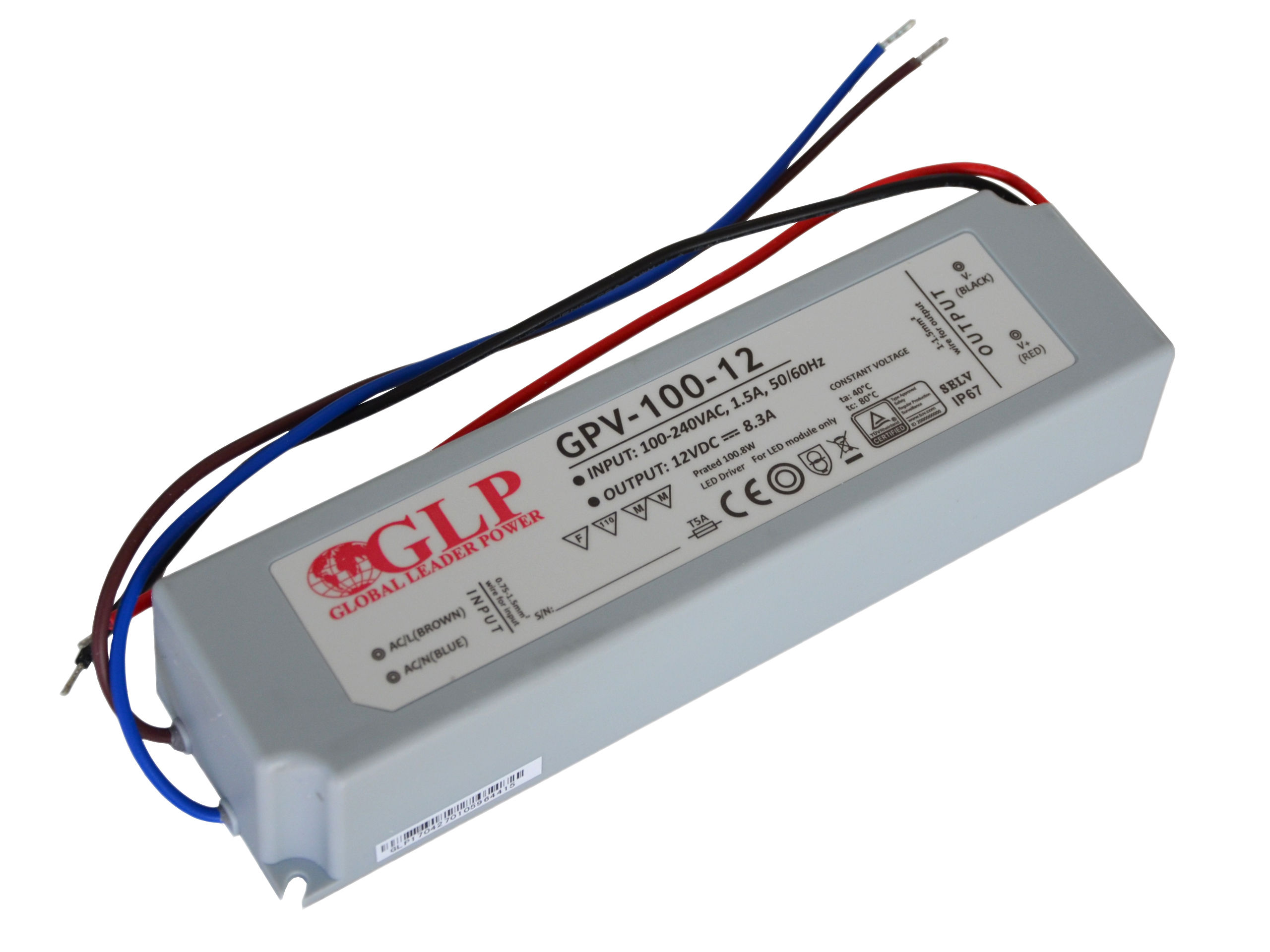 GLP ZASILACZ WODOODPORNY DO LED IP67 GPV-100-12 100W 12V (5901885208251 ...