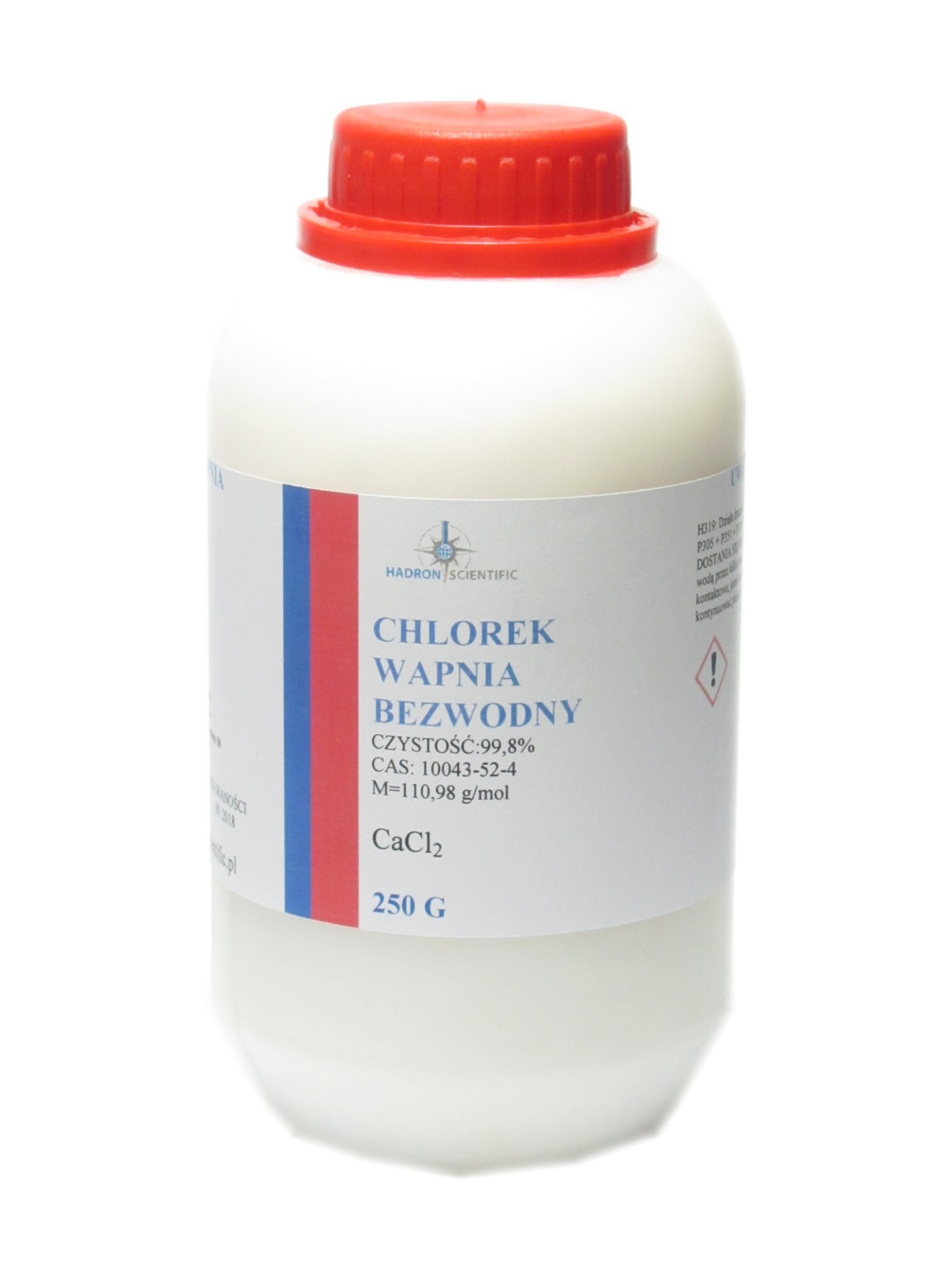 Chlorek wapnia bezwodny HADRON SCIENTIFIC 500 g czystość 99,8 % ...