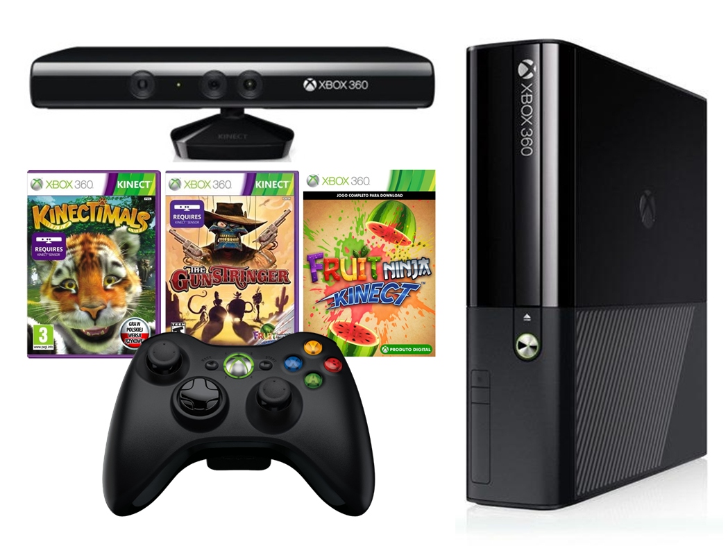 NOWA Konsola Microsoft XBOX 360 E 500GB KINECT GRY - 7685040525 ...