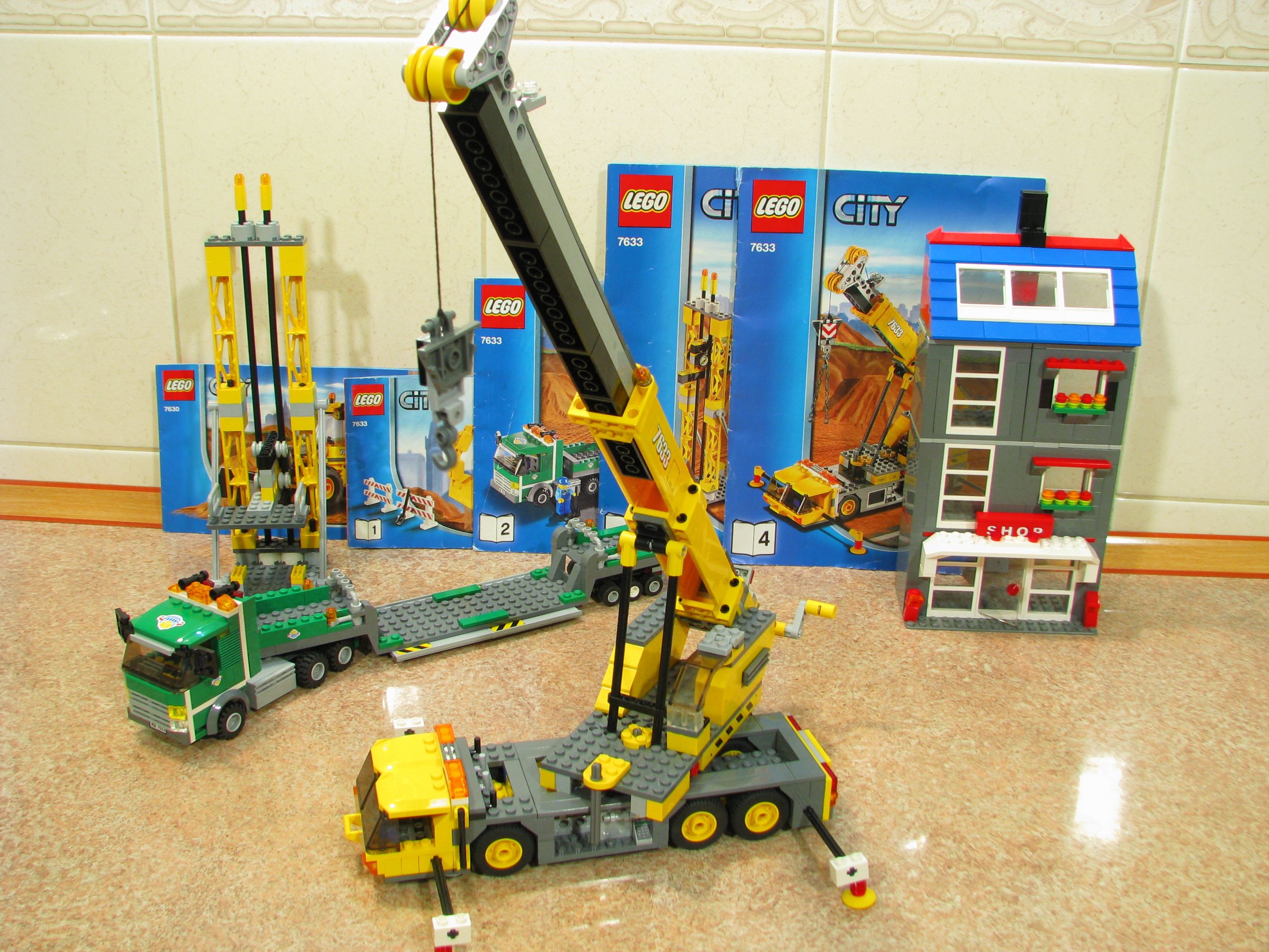 LEGO ZESTAW 7633 7630 DŹWIG CIĘŻARÓWKA KOPARKA DOM - 7162725285 ...