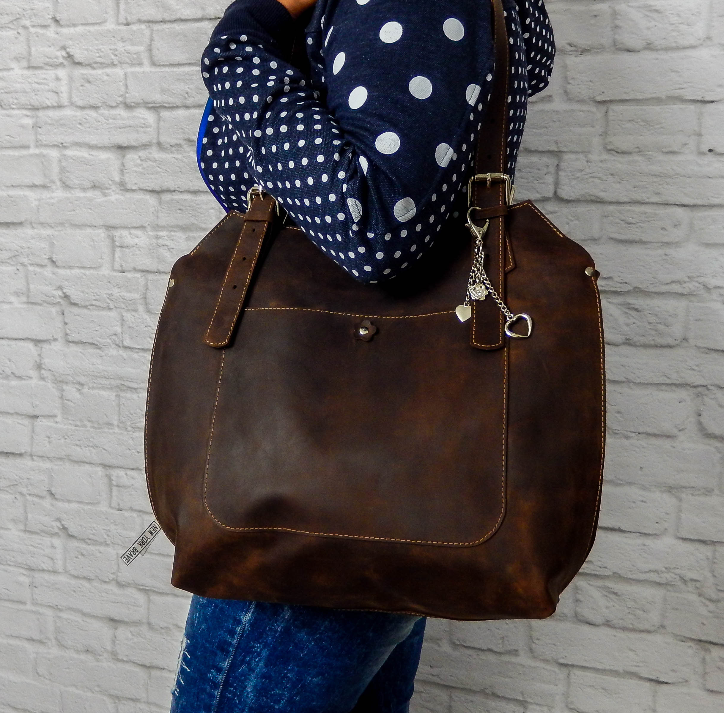 SHOPPER BOHO Torebka skórzana Handmade Torba skóra - 7363140172 ...