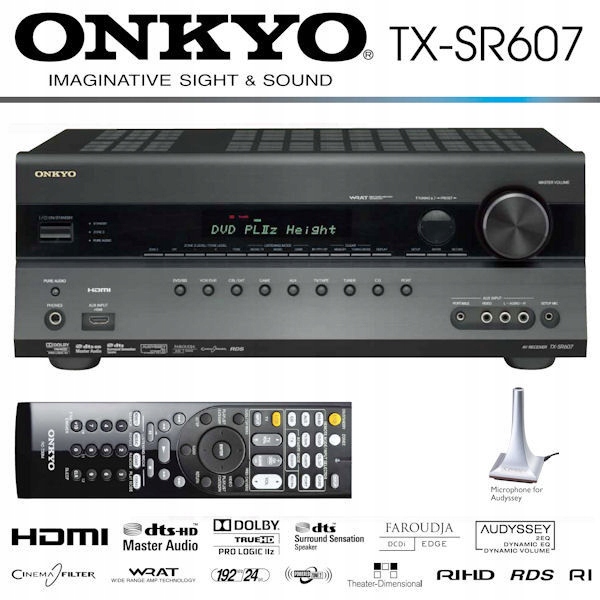 Amplituner ONKYO TX-SR607 - z wadą ale daje radę! - 7706348505 - oficjalne archiwum Allegro