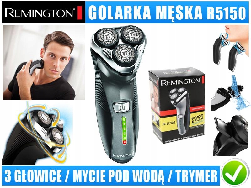 GOLARKA MĘSKA REMINGTON TITANIUM R5150 +TRYMER - 6821486427 - oficjalne ...