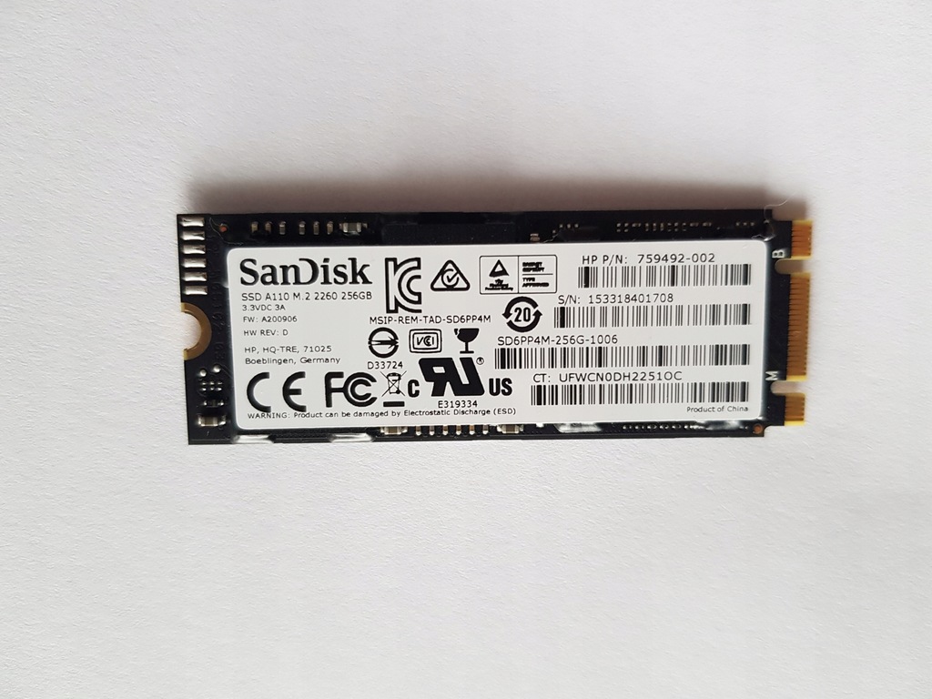 SSD Sandisk A110 M.2 2260 PCIe 2 X2 256GB Z TURBO - 7639887936 ...