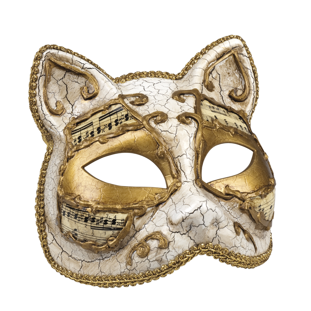 MASKA WENECKA KOT BIAŁA BAL MASKOWY WENECJA 00341 - 7178655082 ...