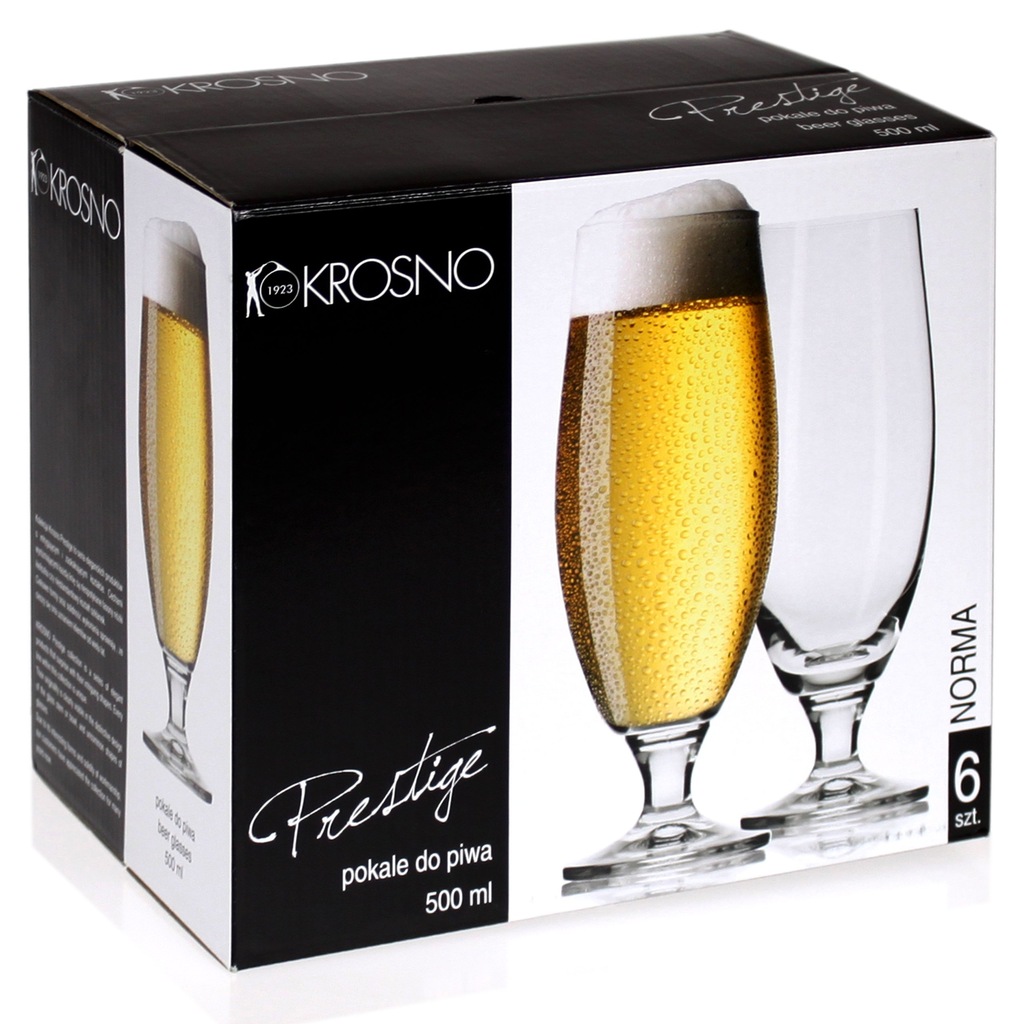 Pokale do piwa szklanki KROSNO Prestige 500 ml - 5108160178 - oficjalne archiwum Allegro