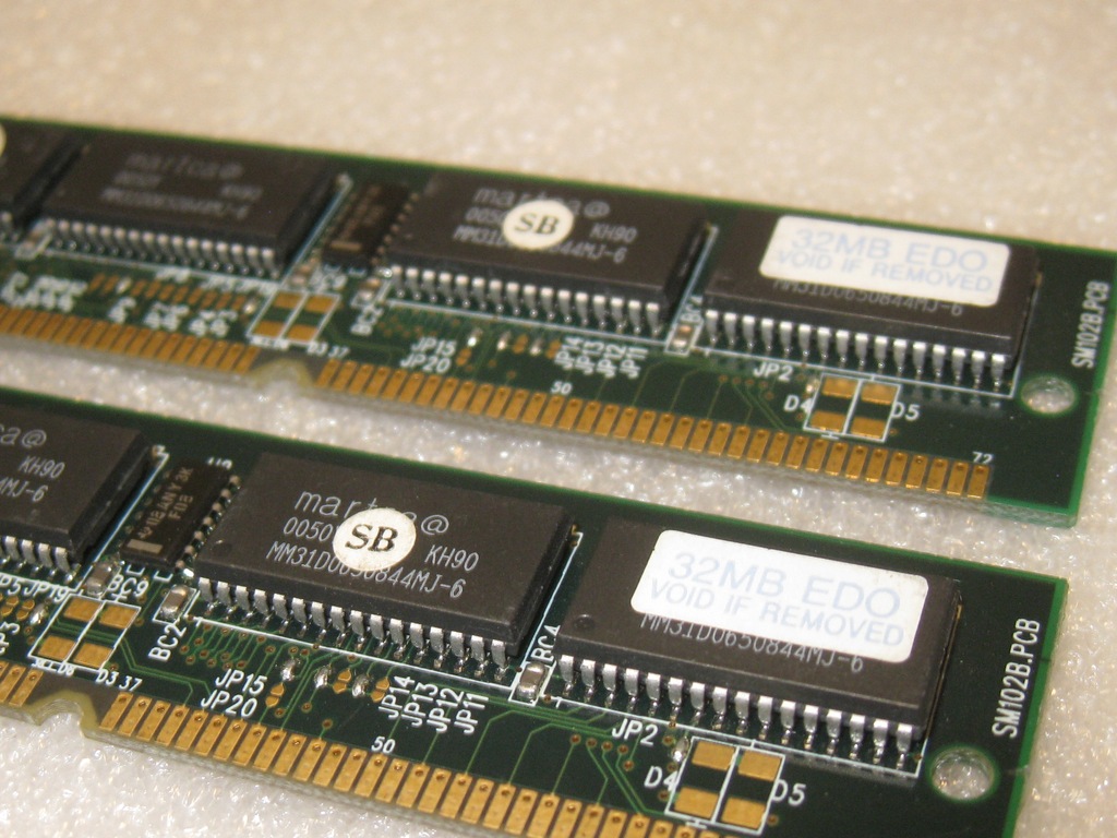 PAMIĘĆ RAM SIMM 72PIN EDO DRAM 2x 32MB DO PC 486 - 7365844711 ...