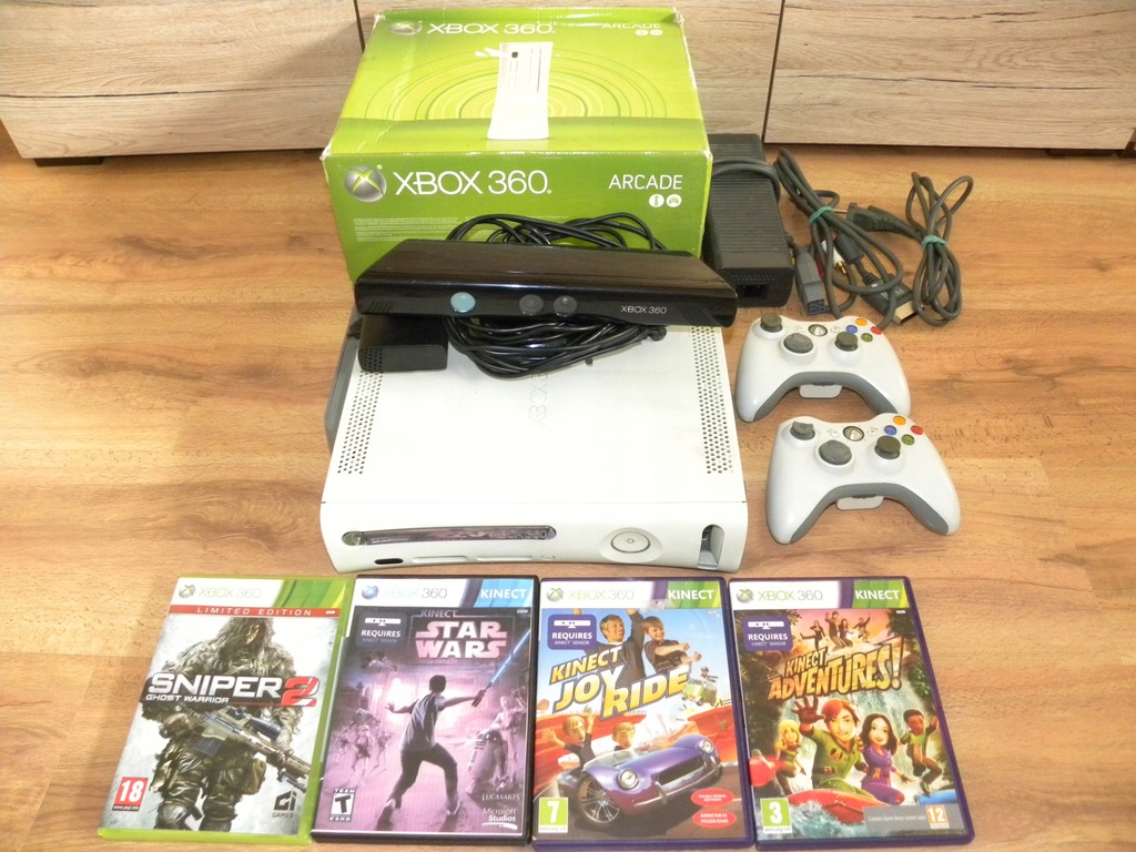 ZESTAW XBOX 360 +KINECT + 4 GRY + DYSK ZEWNĘTRZNY - 7704490925 ...