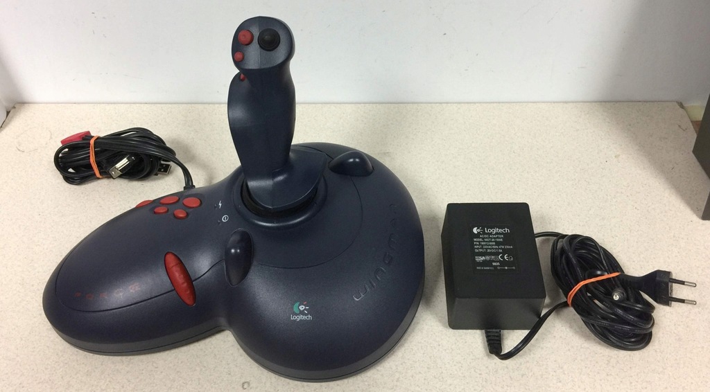 Joystick Logitech Wingman Force Feedback +Zasilacz - 7259562330 ...