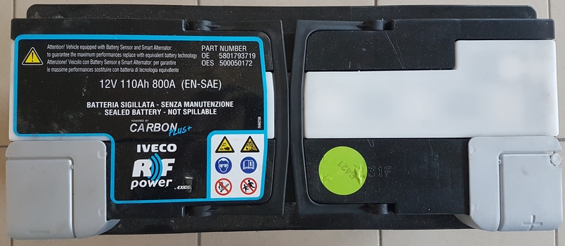 AKUMULATOR 12v 110AH 800A EXIDE IVECO OE5801793719 - 7242990995 ...