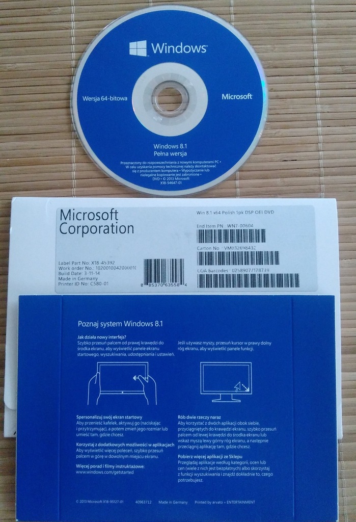 Windows 8.1 PL 64-bit PEŁNA WERSJA - płyta DVD - 7415107180 - oficjalne ...