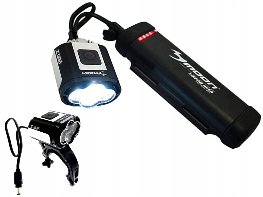 LAMPKA ROWEROWA MOON XP-1800 przód akumulator - 6926295921 - oficjalne ...