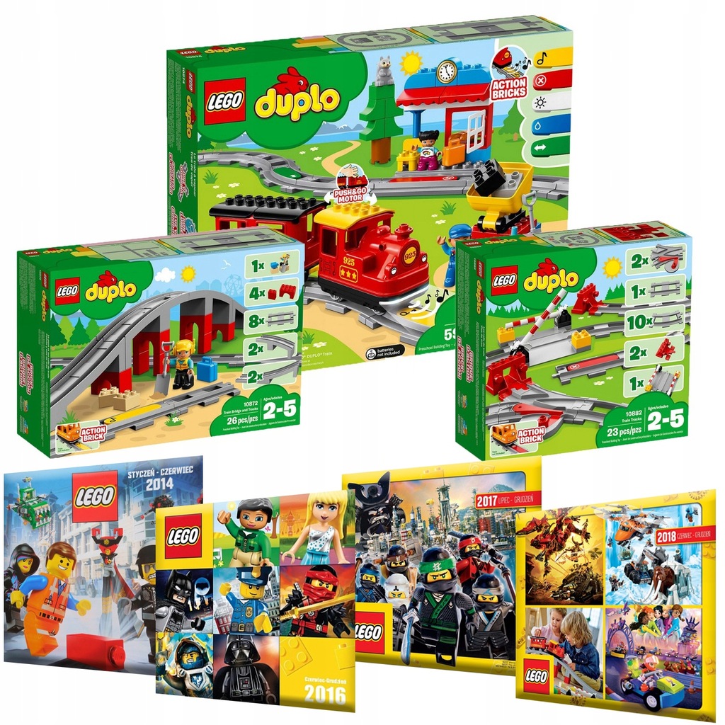 LEGO DUPLO 10874 POCIĄG + TORY 10872 + 10882 +4KAT - 7623253422 ...