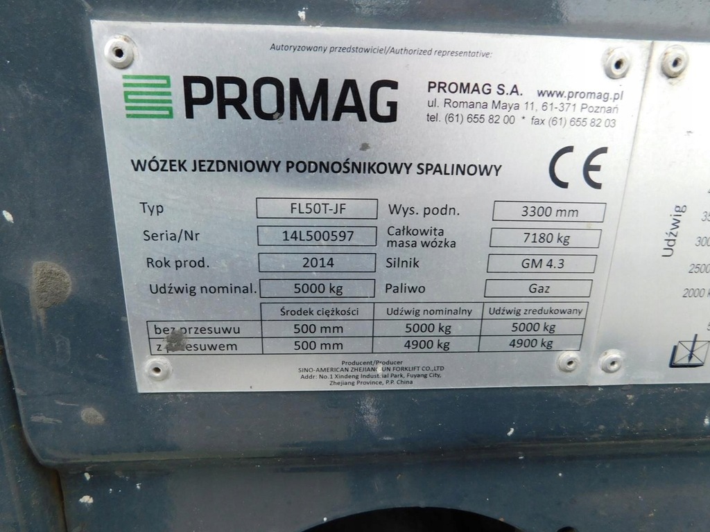 Wózek widłowy PROMAG FL 50T-JF - 7613121769 - oficjalne archiwum Allegro