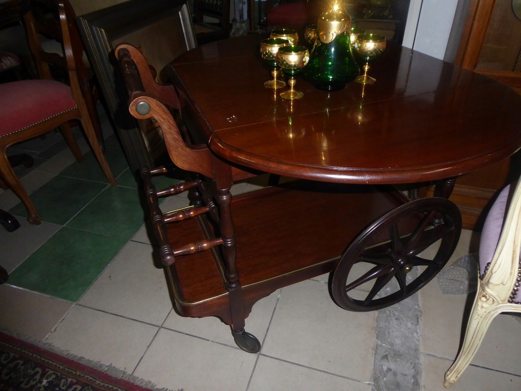 PIĘKNY - ANTYK- BAREK ZE STOLIKIEM NA KÓŁKACH! - 7749076466 - oficjalne ...