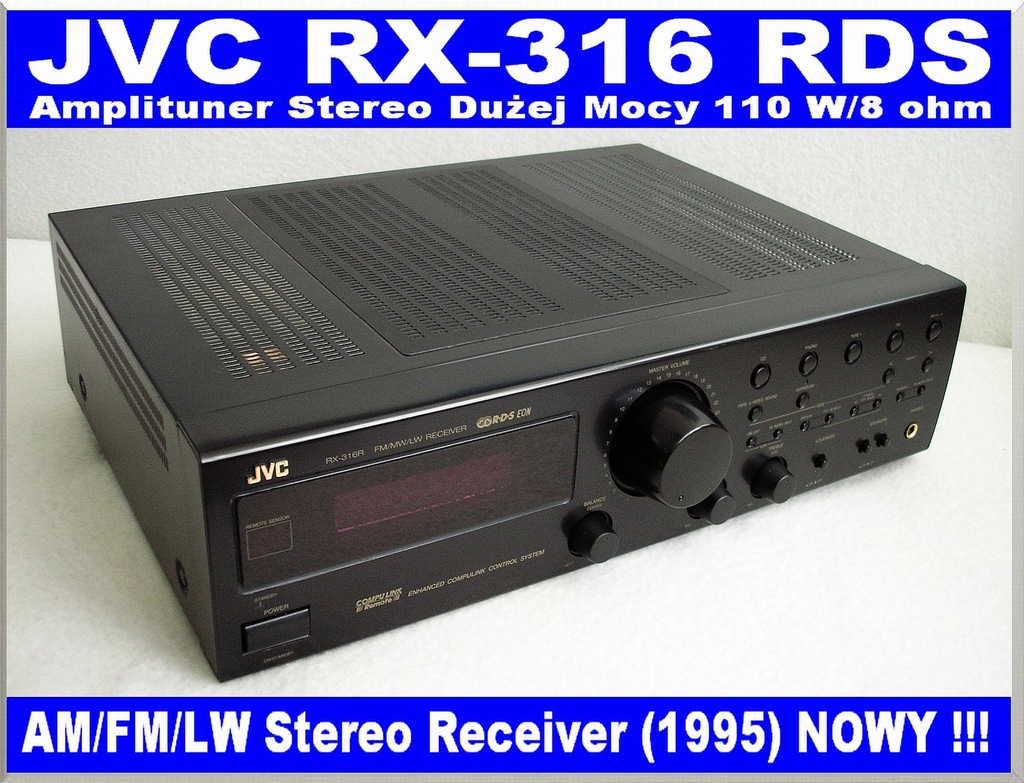 JVC RX-316 RDS / STEREO RECEIVER/ 1995r.NOWY!!! - 7183458013 ...