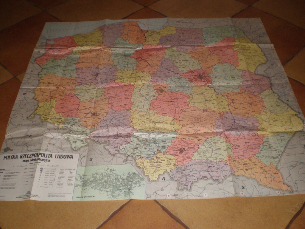 PRL - MAPA ADMINISTRACYJNA 1975 ROK DOBRY STAN - 7144374720 - oficjalne ...