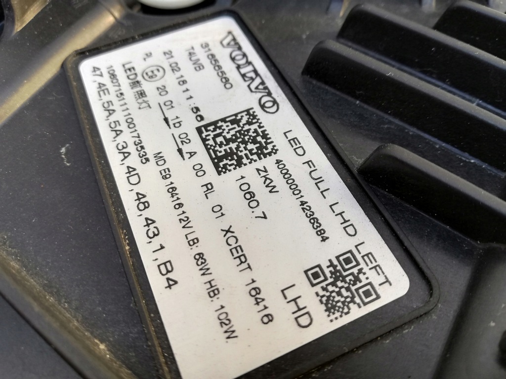 VOLVO XC60 FULL LED LEWY LAMPA REFLEKTOR 31656560 - 7617774229 ...