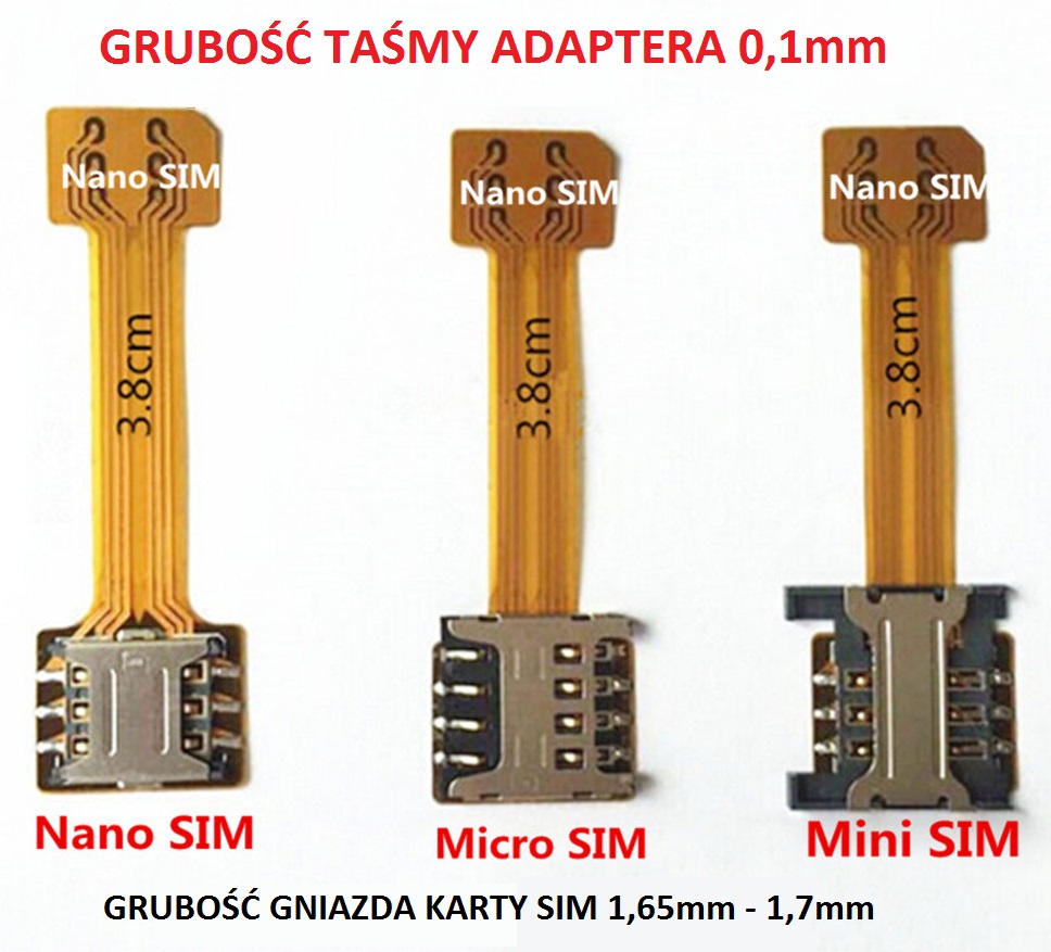 ADAPTER - DWIE KARTY SIM I KARTA SD JEDNOCZEŚNIE - 7711070075 ...