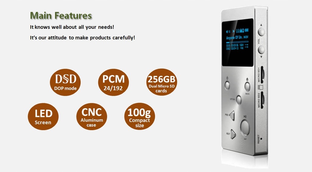 xDuoo X3 HiFi Cirrus Logic CS4398 Srebrny Dyst. PL - 7315311575 ...