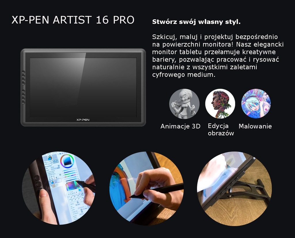 TABLET GRAFICZNY XP-PEN ARTIST 16 PRO PREZENT NAJ - 7280062582 ...