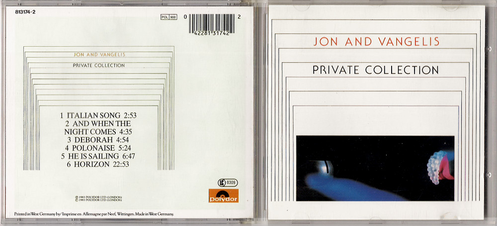 JON & VANGELIS - PRIVATE COLLECTION [CD] - 7367180611 - oficjalne archiwum Allegro