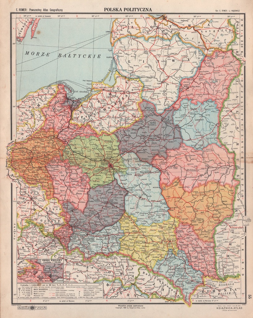 POLSKA II RP EFEKTOWNA MAPA LWÓW 1936 r. ORYGINAŁ - 7135241019 ...