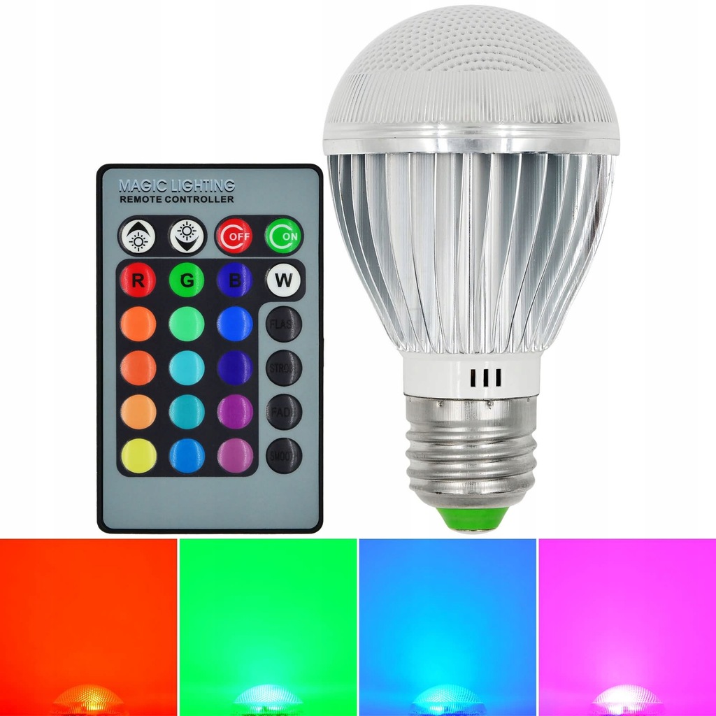 MENGS żarówka LED RGB E27 10W=80W + IR AC 85-265V - 7224121227 ... MENGS żarówka LED RGB E27 10W=80W + IR AC 85-265V - 7224121227 ...