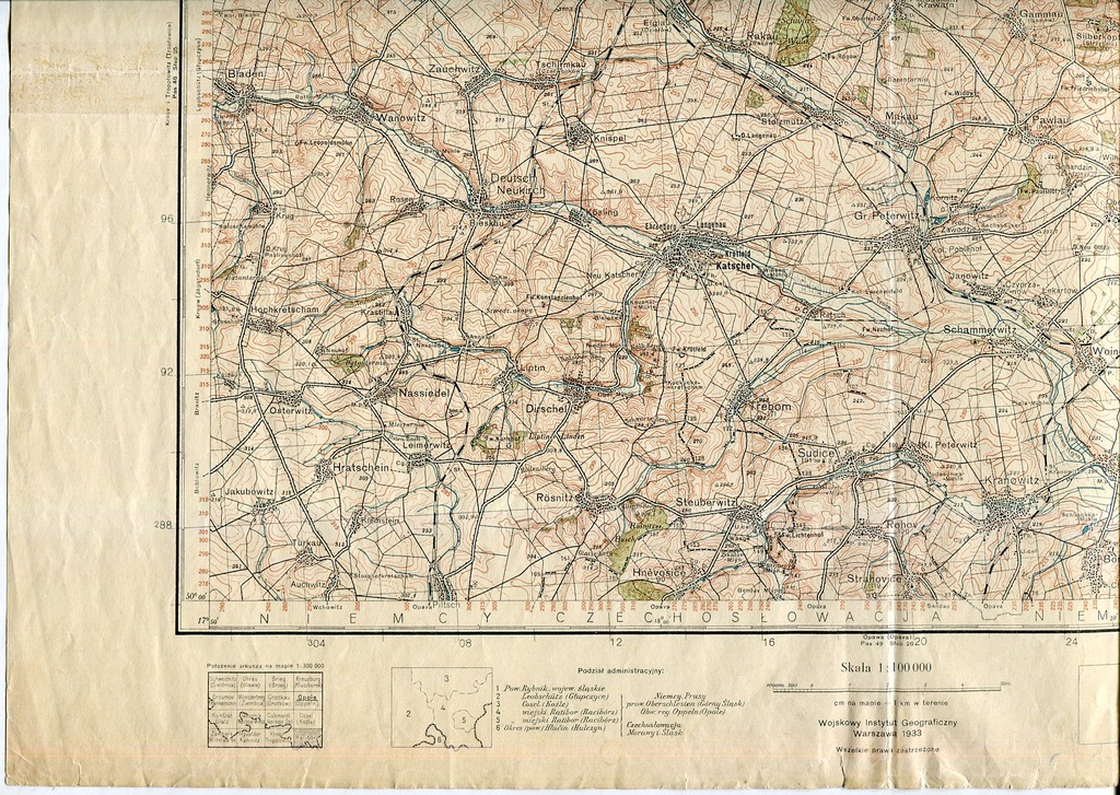 RACIBÓRZ / KIETRZ :: mapa wojskowa WIG 1933 - 7417713841 - oficjalne ...