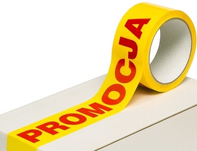 TAŚMA pakowa klejąca nadruk napis PROMOCJA 12szt. - 7612810004 ...